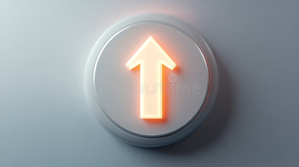 Illuminated Up Arrow Button: Modern Design for Navigation, Technology ...