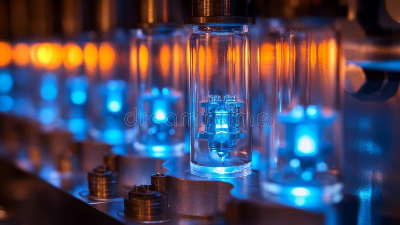 Illuminated Vacuum Tubes in Electronic Device Stock Illustration ...