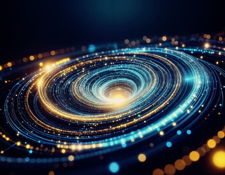 Illuminated Vortex in Space with Swirling Lines and Lights As a Modern ...