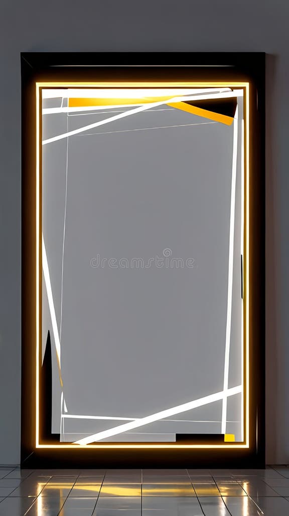 Illuminated Wall Art Gray Background Stock Illustration - Illustration ...