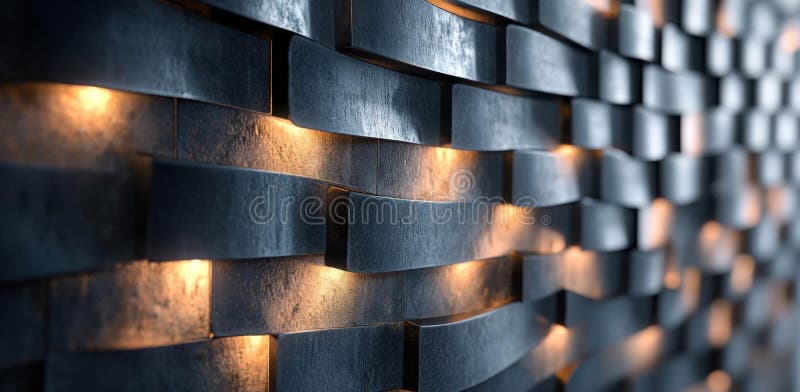 Illuminated Wall Panels Create a Modern Texture, Decorative Stone ...