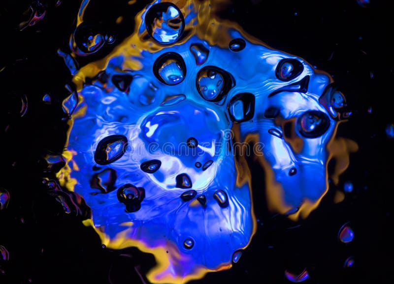 Illuminated Water with Bubbles at Night Stock Photo - Image of ...