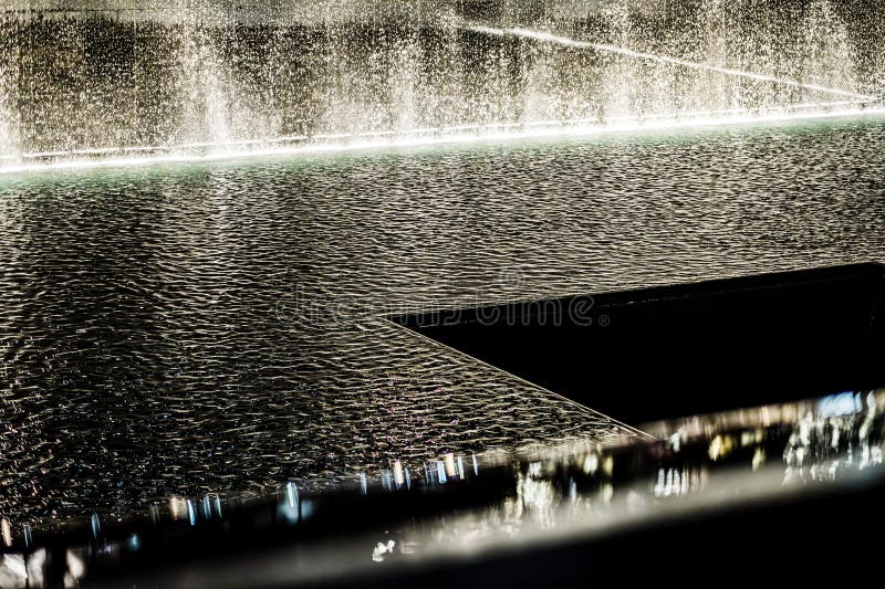 Illuminated Water Fountain with Cascading Streams Creating a Tranquil ...