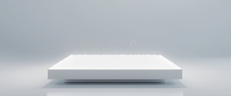 Illuminated White Square Platform Digital Design Stock Illustration ...