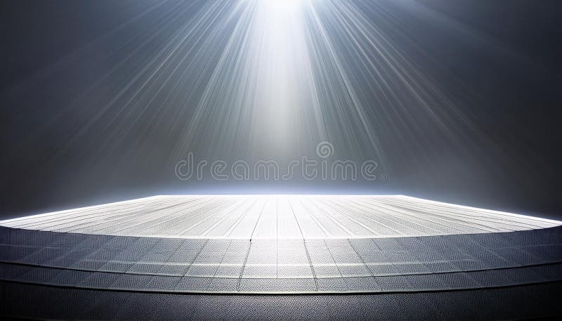 Illuminated White Stage with Spotlight Stock Illustration ...