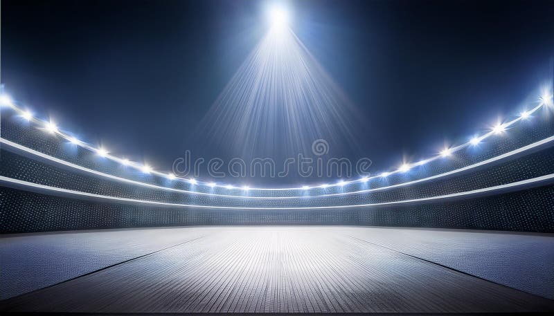 Illuminated White Stage with Spotlight Stock Illustration ...