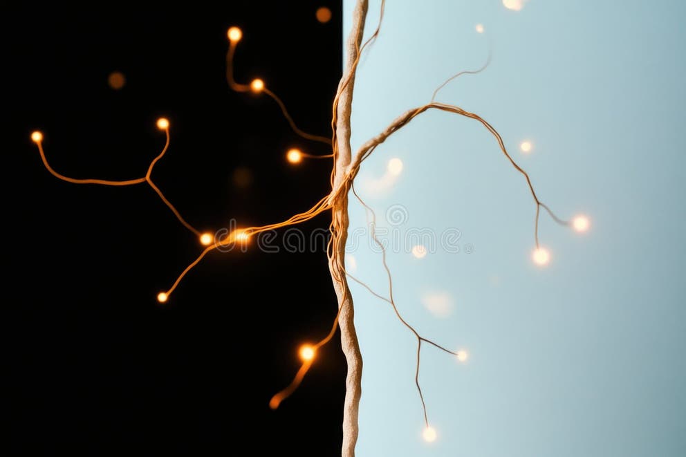 Illuminated Wire Lights on Dual-color Background with Twisted Structure ...