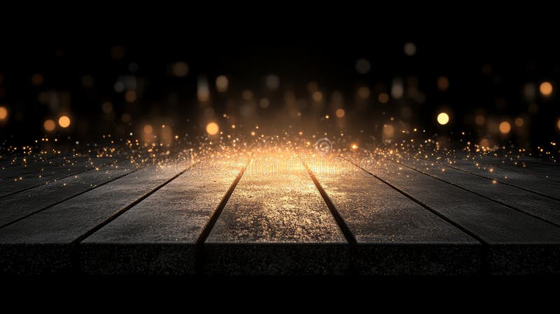Illuminated Wooden Table, a Study of Texture, Light, and Shadow in Warm ...