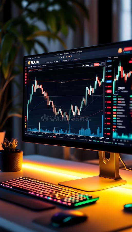 Illuminated Workspace: Crypto Trading Charts on a Modern Desktop Setup ...