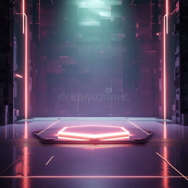 Illuminates Technology Floor and Wall Hexagon Laser Light Background ...