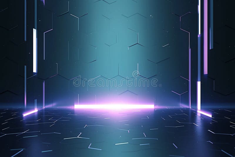 Illuminates Technology Floor and Wall Hexagon Laser Light Background ...