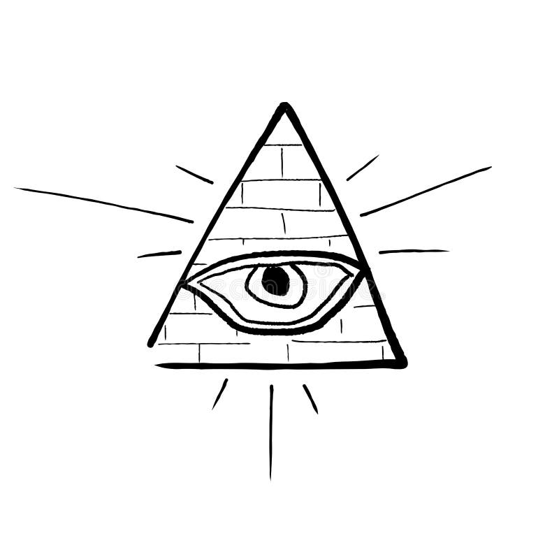 Illuminati Symbol Simple Doodle Stock Vector - Illustration of state ...