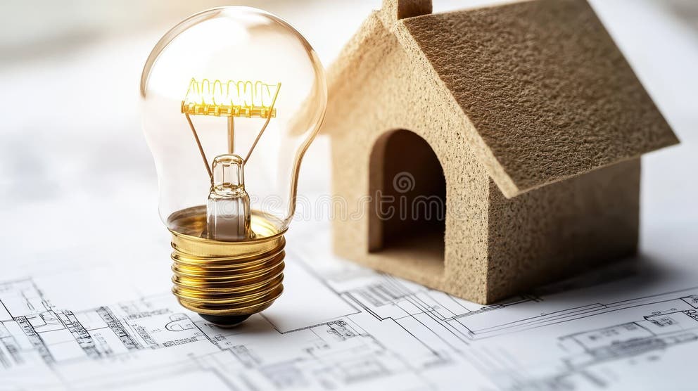 Illuminating Architectural Design: Light Bulb & House Model on ...