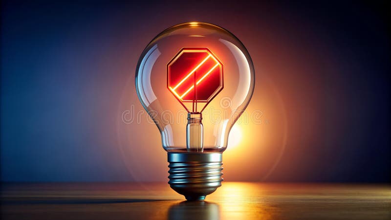 Illuminating Caution: a Stop Sign within a Glowing Light Bulb AI ...