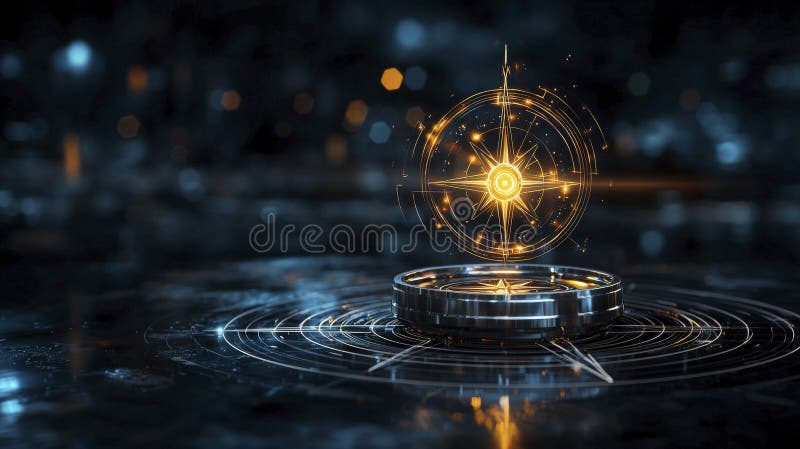 Illuminating Compass Drawing Circles Symbolizing Boundless Exploration ...