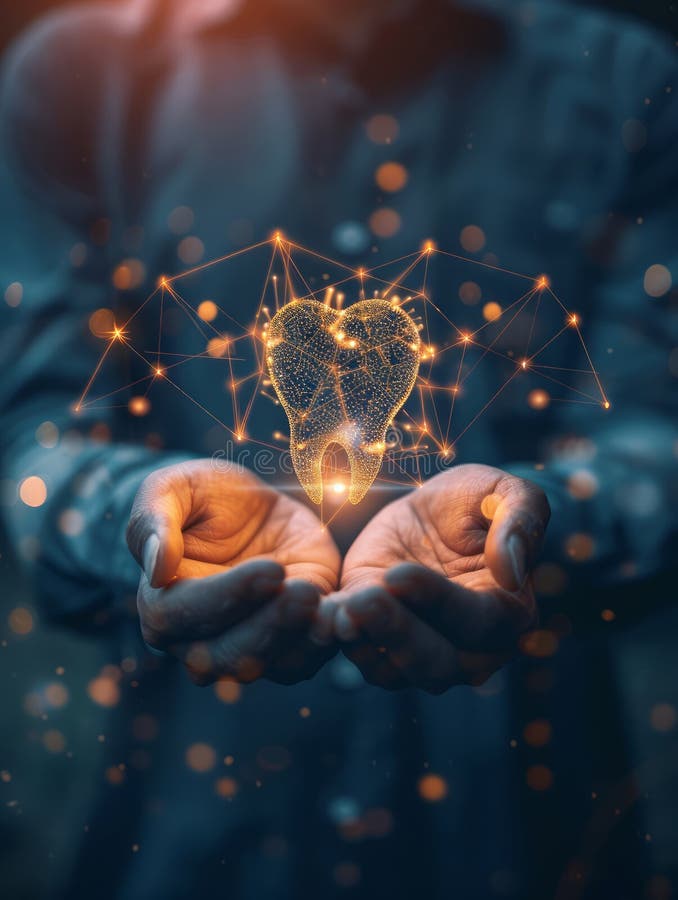 Illuminating Conceptual Artwork Hands Holding a Heart Shaped Light ...