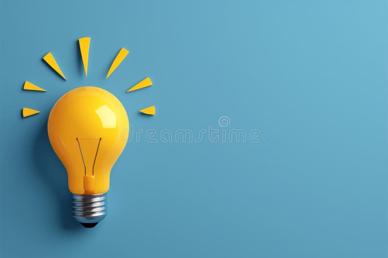 Illuminating Creativity Idea Concept Featuring a Yellow Light Bulb on ...