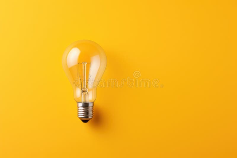 Illuminating Creativity: One Floating Light Bulb on Coloured Background ...