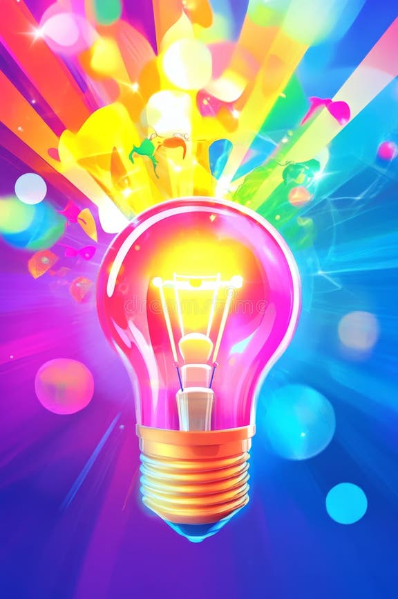 Illuminating Creativity: a Vibrant Light Bulb Visualizing Innovative ...