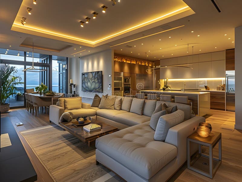 Illuminating Elegance a Contemporary Open Concept Living Space with ...