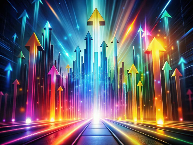 Illuminating the Future of Digital Technology Abstract Glowing Arrows ...