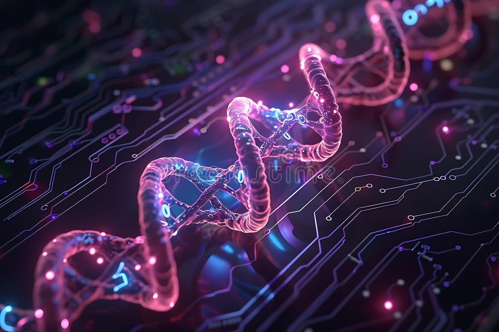 Illuminating the Future of Genetic Engineering: a 3D Render of DNA on a ...