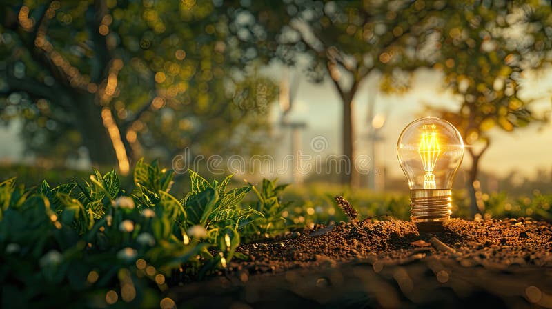 Illuminating Growth: a Light Bulb Sparking Life in a Patch of Dirt ...