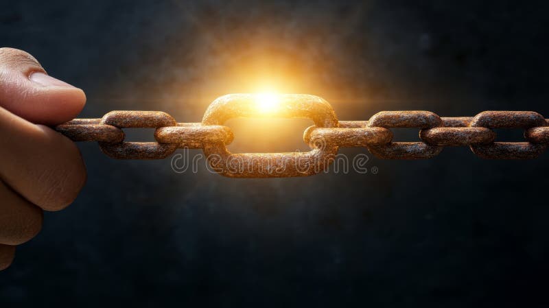 Illuminating Hope, Hand Holds Chain with Light Symbolizing Freedom ...