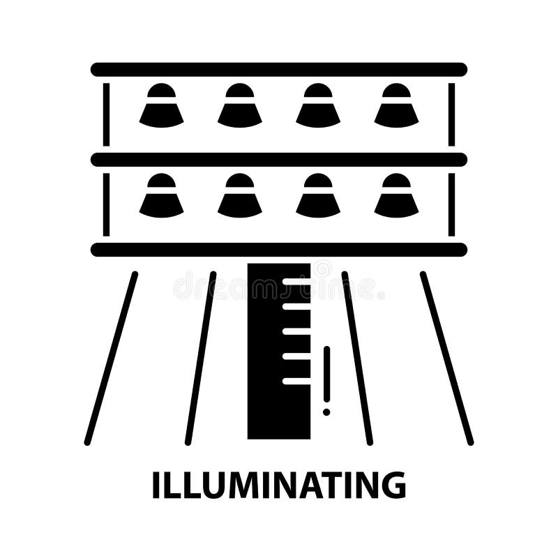 Illuminating Icon, Black Vector Sign with Editable Strokes, Concept ...