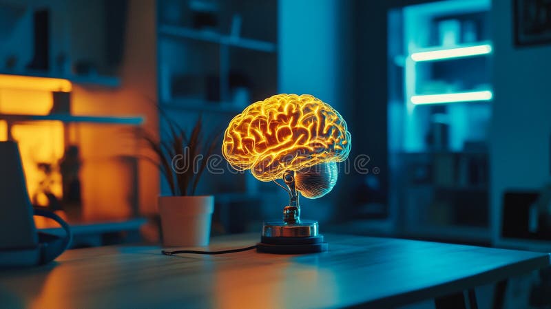 Illuminating Ideas: Brain & Lamp Synergy, Concept of Intelligence ...