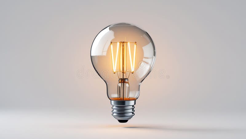 Illuminating Ideas: a Glowing LED Filament Bulb Stock Photo - Image of ...