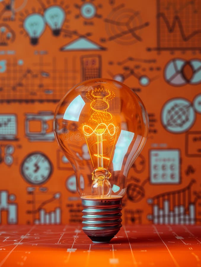 Illuminating Ideas a Glowing Lightbulb with Graphs and Charts ...