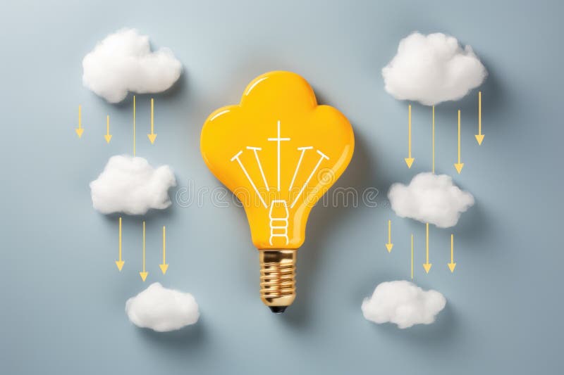 Illuminating Ideas: Lamps Symbolizing Creativity in Flat Layout ...