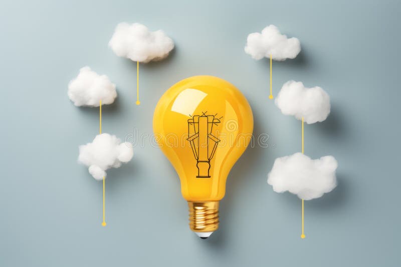 Illuminating Ideas: Lamps Symbolizing Creativity in Flat Layout ...