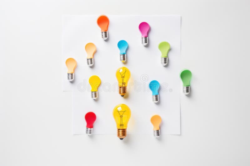 Illuminating Ideas: Lamps Symbolizing Creativity in Flat Layout ...