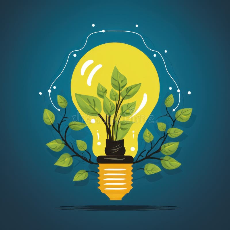 Illuminating Ideas: Lamps Symbolizing Creativity in Flat Layout ...