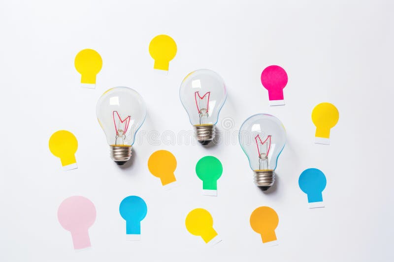 Illuminating Ideas: Lamps Symbolizing Creativity in Flat Layout ...