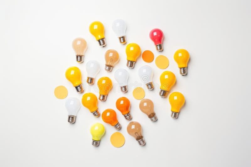 Illuminating Ideas: Lamps Symbolizing Creativity in Flat Layout ...