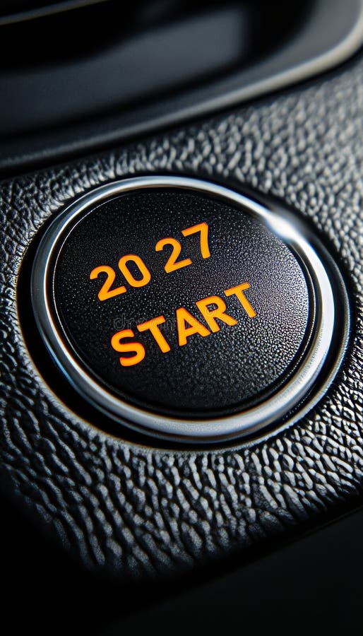 Illuminating Ignition Start with Black Leather Console Button and ...