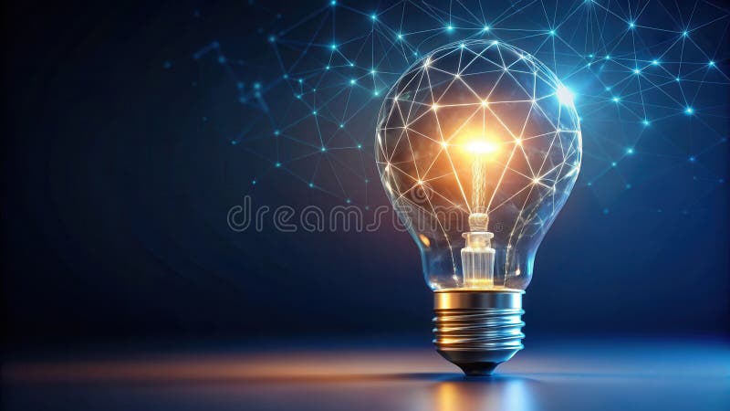 Illuminating Innovation a Glowing Bulb Representing Interconnected ...