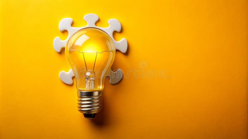Illuminating Innovation a Puzzle Piece Lightbulb Symbolizes Creative ...