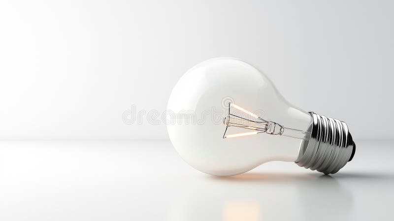 Illuminating Light Bulb on a White Background Stock Photo - Image of ...