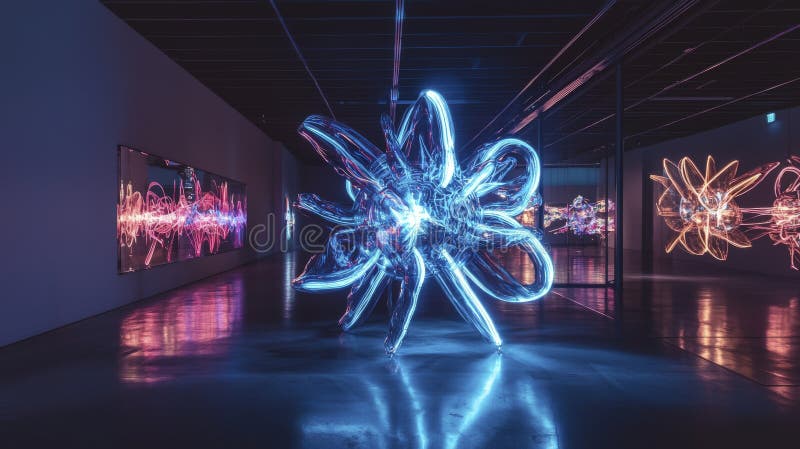 Illuminating Light Sculpture Contemporary Art Gallery Digital Artwork ...