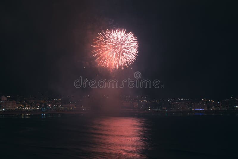 Illuminating the Night Sky: a Spectacular Firework Celebration Stock ...