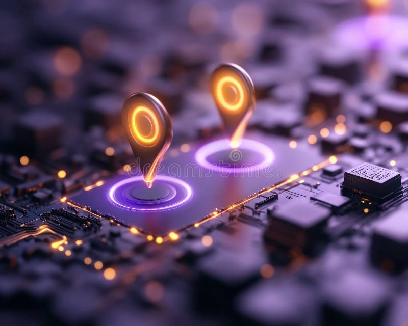 Illuminating the Path a Glowing Roadmap with Digital Markers Highlighting Dynamic Objectives and ...