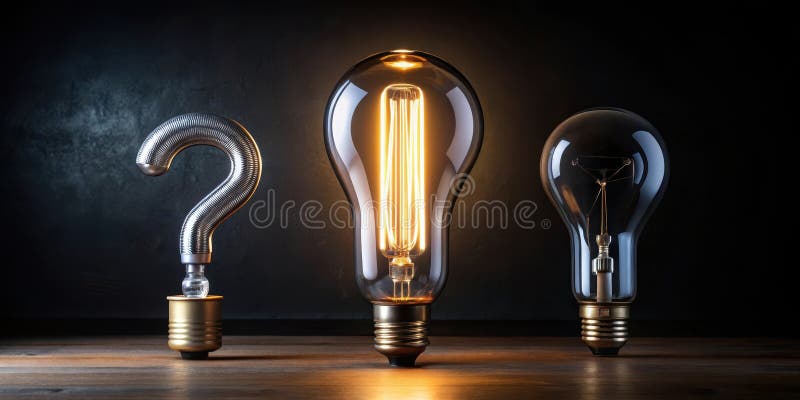 Illuminating the Path To Answers a Question Mark and Two Light Bulbs ...