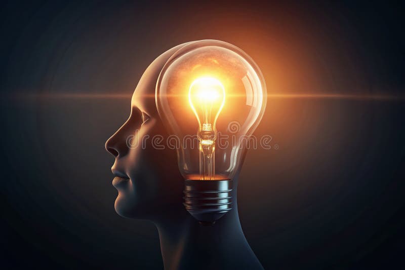 Illuminating the Path To Innovation a Silhouette of a Glowing Lightbulb ...