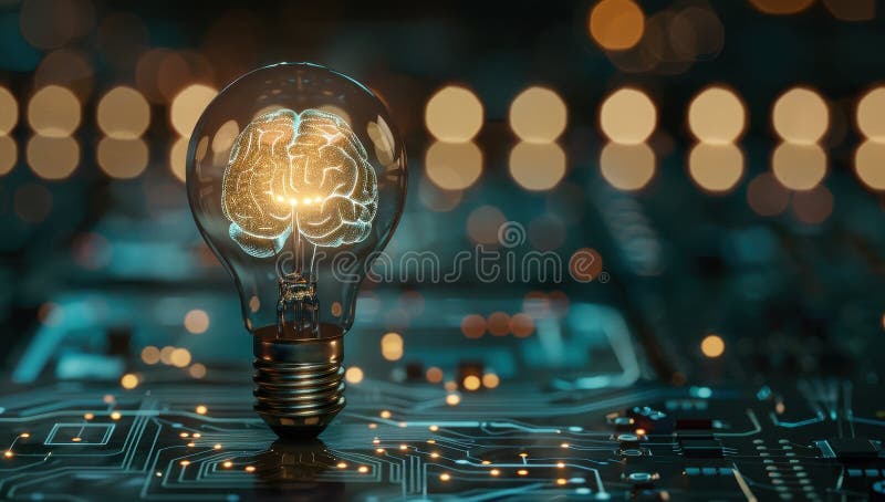 Illuminating the Power of the Human Mind Stock Illustration ...