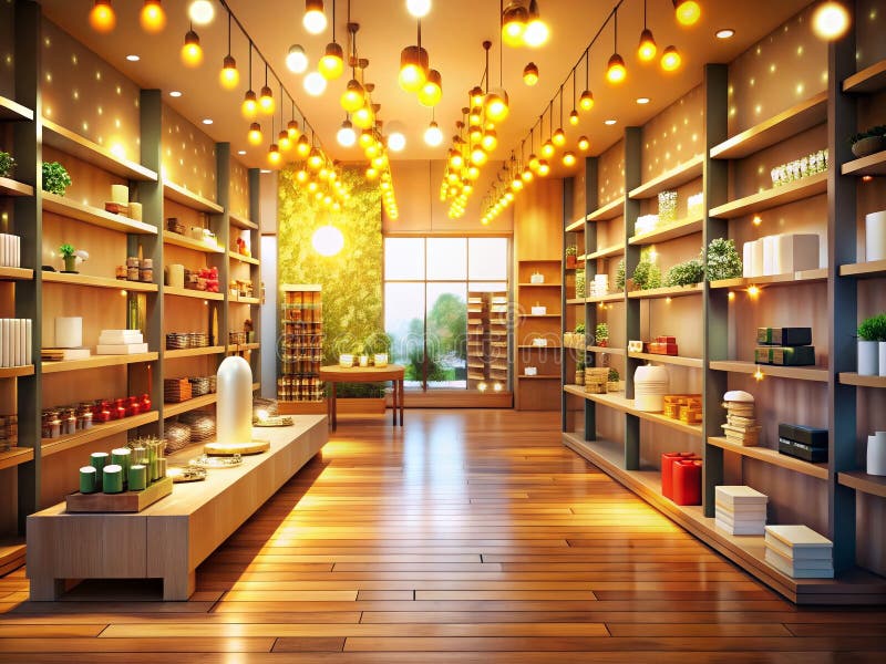 Illuminating Retail Design BokehEnhanced Sketches Modern Interior ...