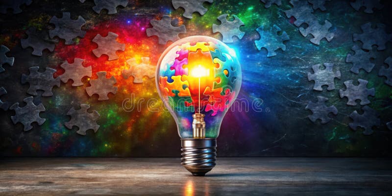 Illuminating Solutions a Colorful Puzzle of Ideas within a Glowing ...